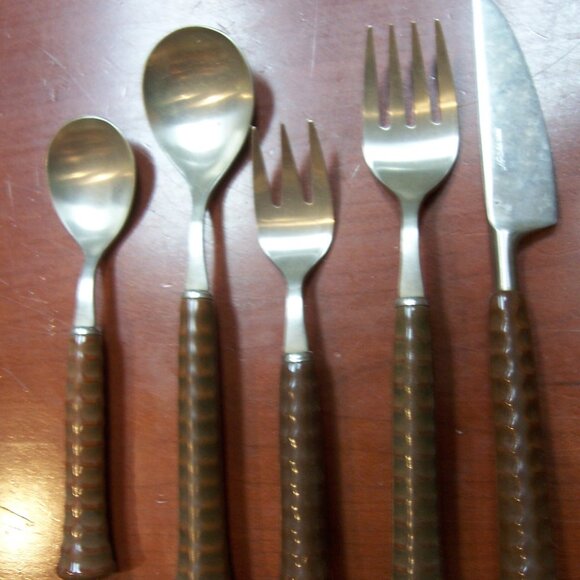 Noritake | Dining | Sliverware 5 Piece Set Iron Brown Stainless By ...